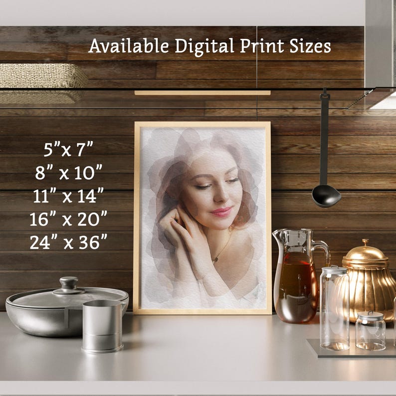 Custom Watercolor Painting Portrait From Photo - Digital Download ...