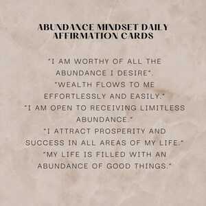 Printable 60 Abundance Mindset Daily Affirmation Cards | Boho Style ...