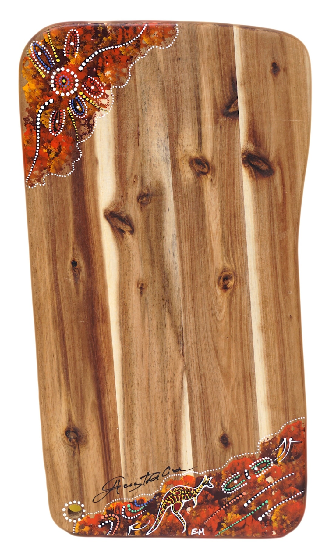 Large Wood Cutting Chopping Board for Meat With Aboriginal Traditional ...