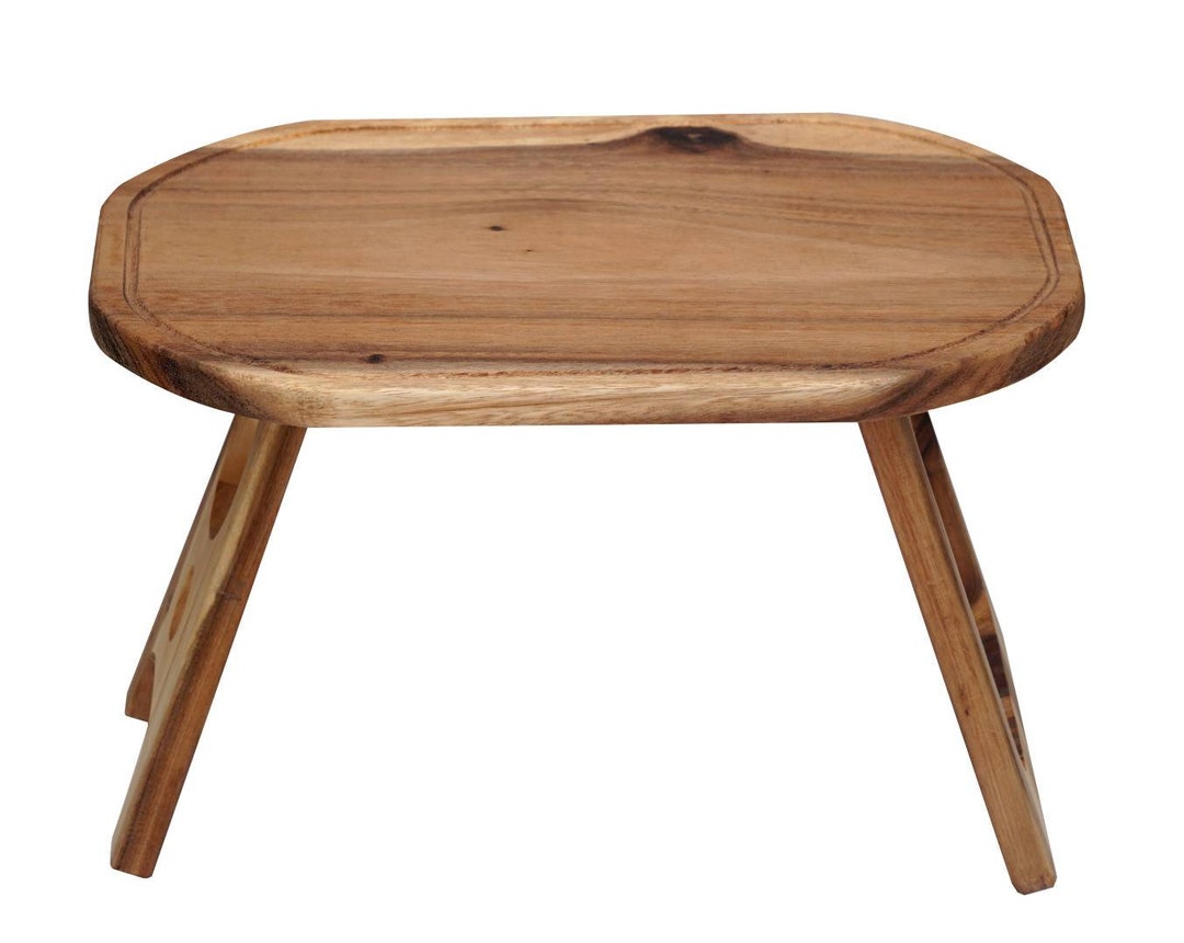 100% Solid Wood Picnic Table 40x28cm Folding Tray Outdoor Portable Oval ...