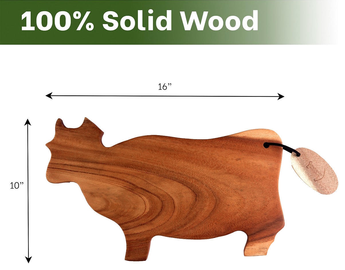 100% Solid Wood Fish Apple Cow Chicken Pig Egg Knife Shaped Animal Cute ...