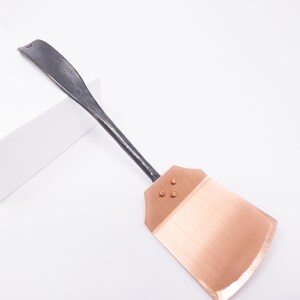 Hand Forged Black Stainless Steel and Copper Spatula * Pot Rack ...