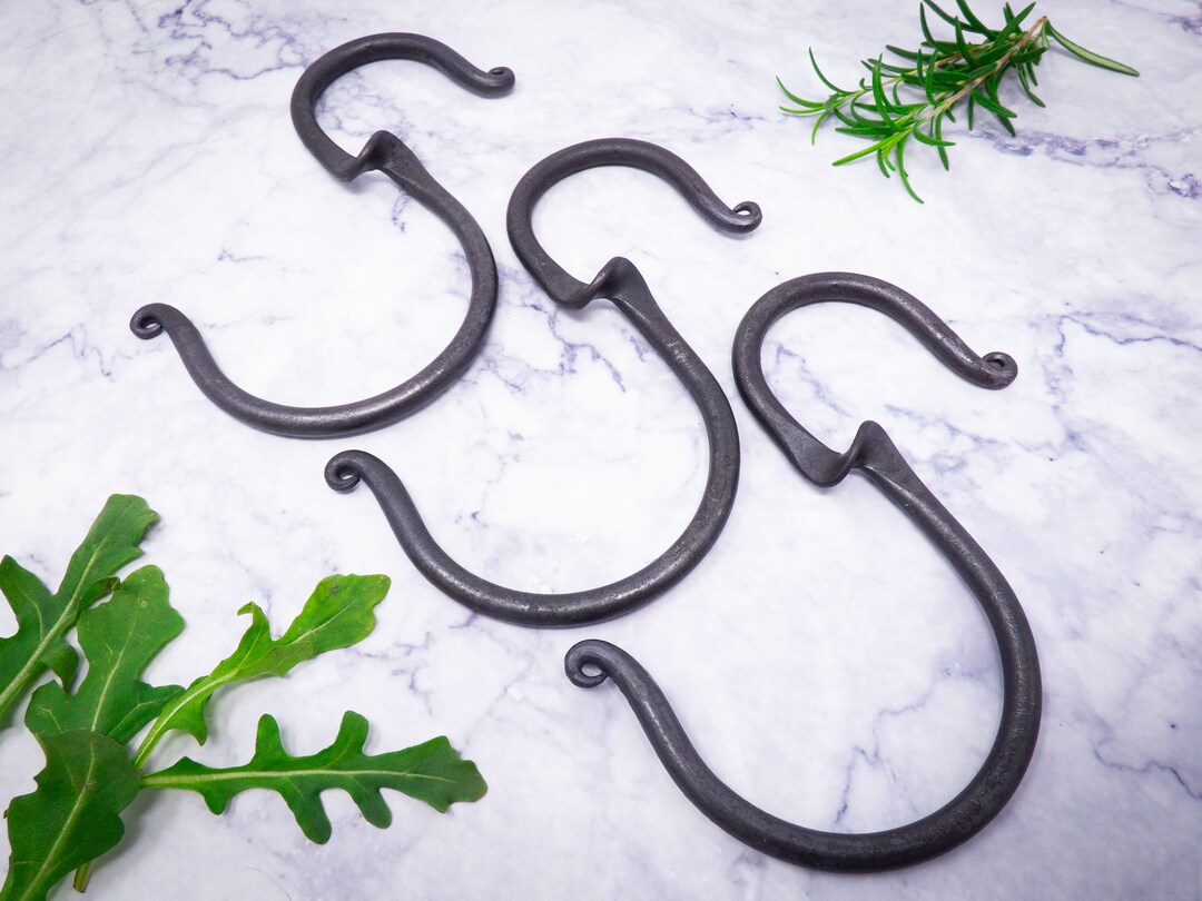 Large Hand Forged S-hooks *pot Rack * Wrought Iron * Pot Hook - Etsy