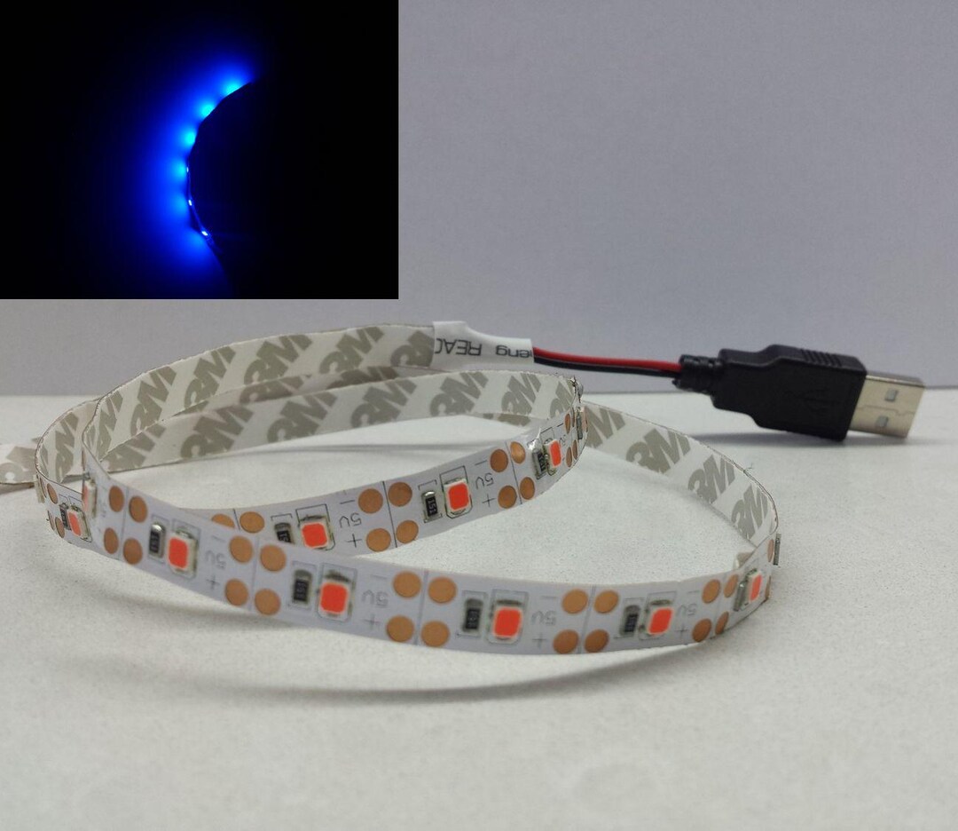 Blue LED Strip, USB LED Strip, Blue Lighting, Computer Screen Light ...
