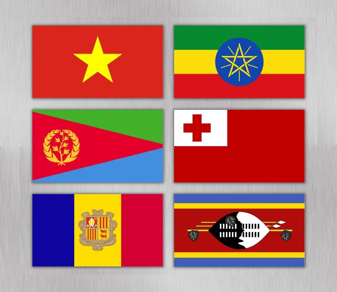 6 Flags Fridge Magnets Vietnam Ethiopia Eritrea Tonga - Etsy