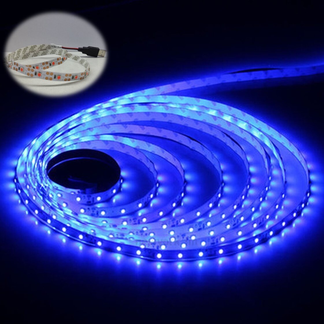 Blue LED Strip, USB LED Strip, Blue Lighting, Computer Screen Light ...