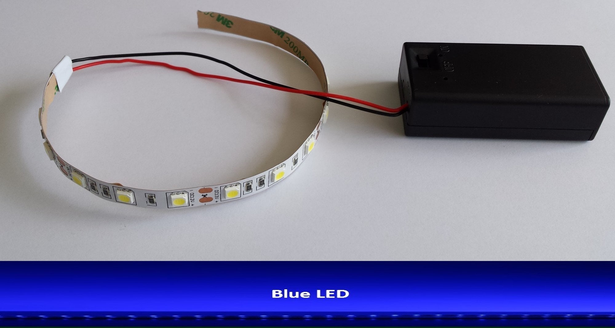 Warm White LED Strip Battery Operation 9V, LED Shelving, Lighting ...