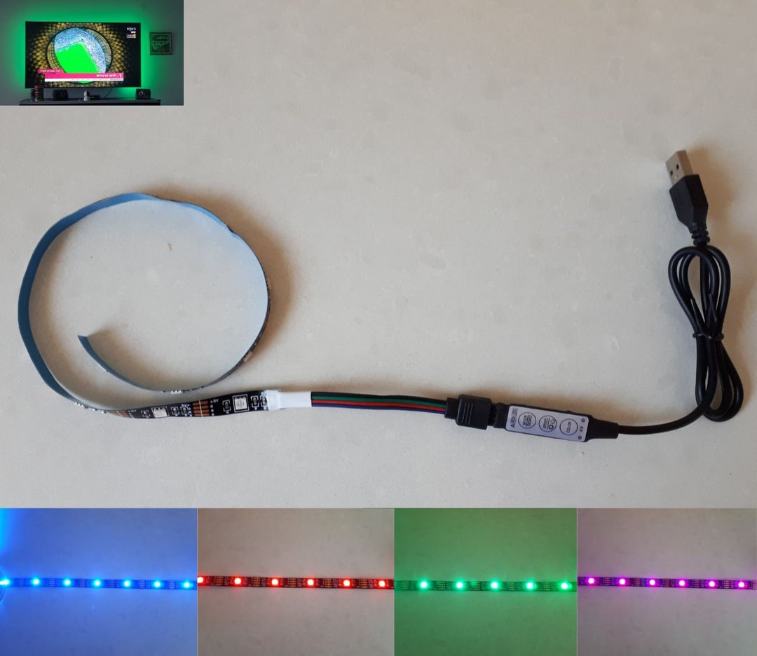 USB RGB LED Strip, 3 Button Controller, Multicolor Led Strip, Gaming ...