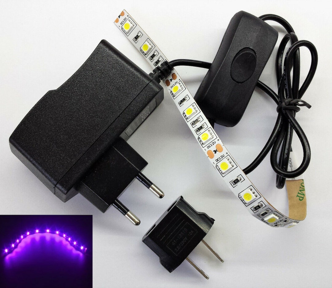 Purple Pink LED Strip + Power Supply + Switch, LED Lighting for ...