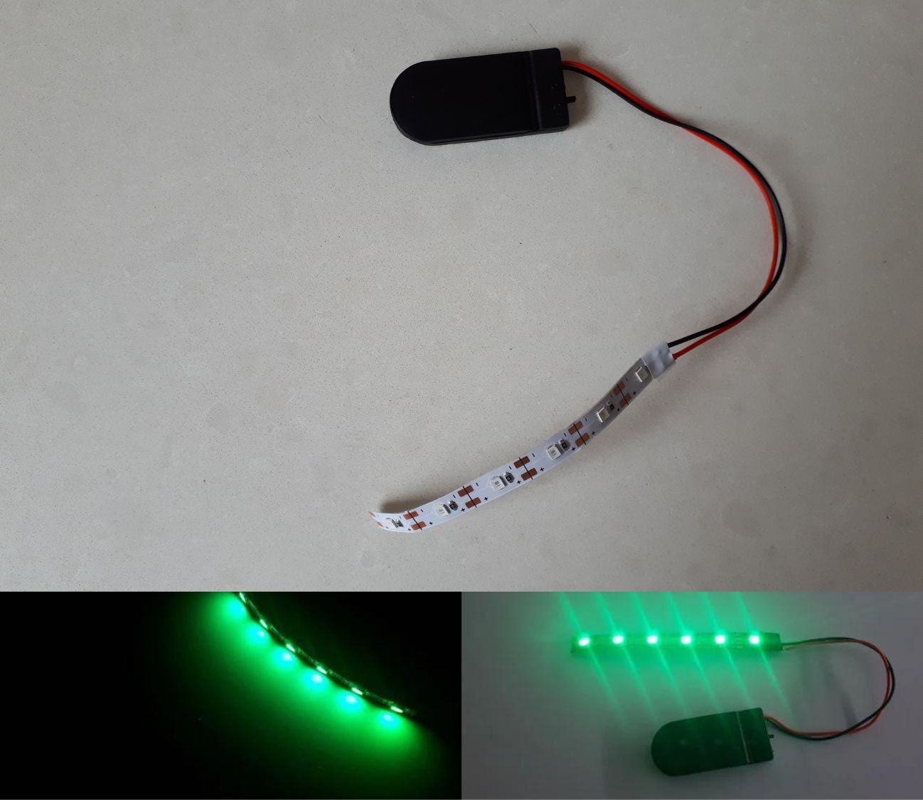 Green LED Strip Battery Operation CR2032, LED Shelving, Lighting ...