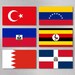 6 Flags Fridge Magnets, Turkey, Venezuela, Haiti, Dominican Republic ...