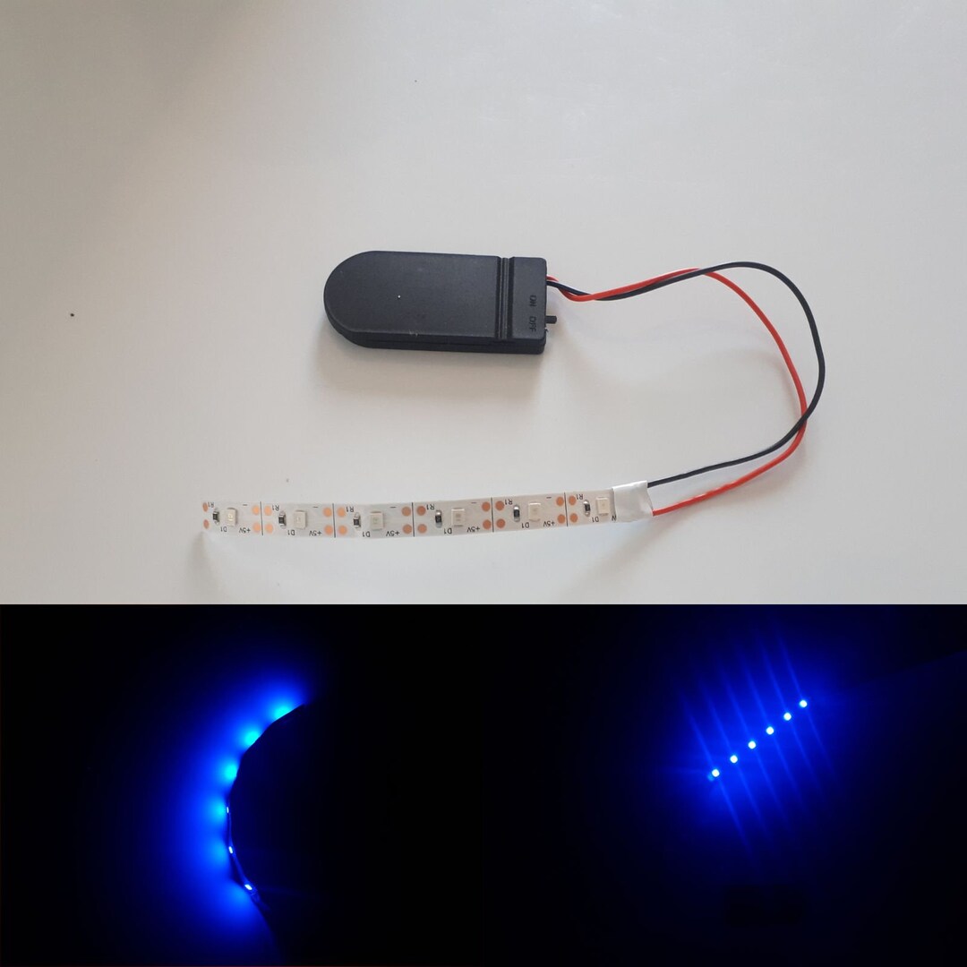 Blue LED Strip Battery Operation CR2032, Battery Box, Blue Lighting ...