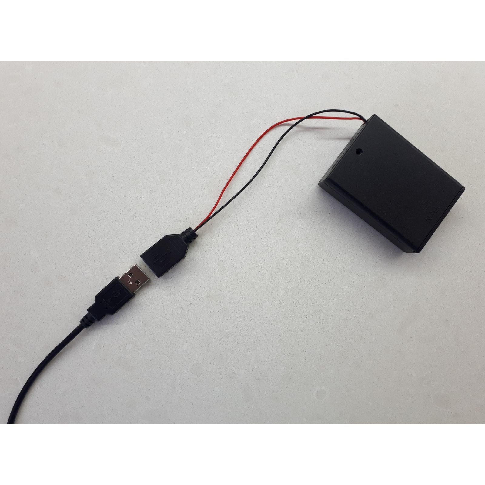 3AA Battery House USB Female Connection, Battery Holder, USB Female ...