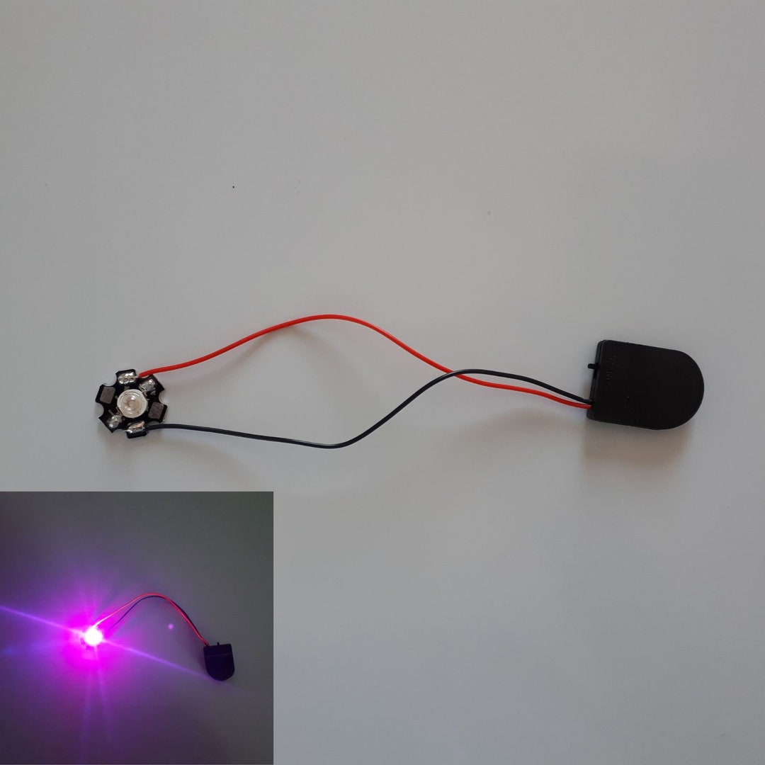 Purple Led Battery Button, DIY Lighting, CR2032 Battery Lamp, Small ...