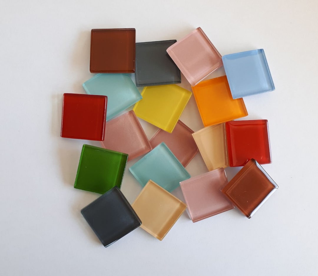 Shiny Square Glass Stone Magnet, Mosaic Magnet, Square Magnets, Colored ...