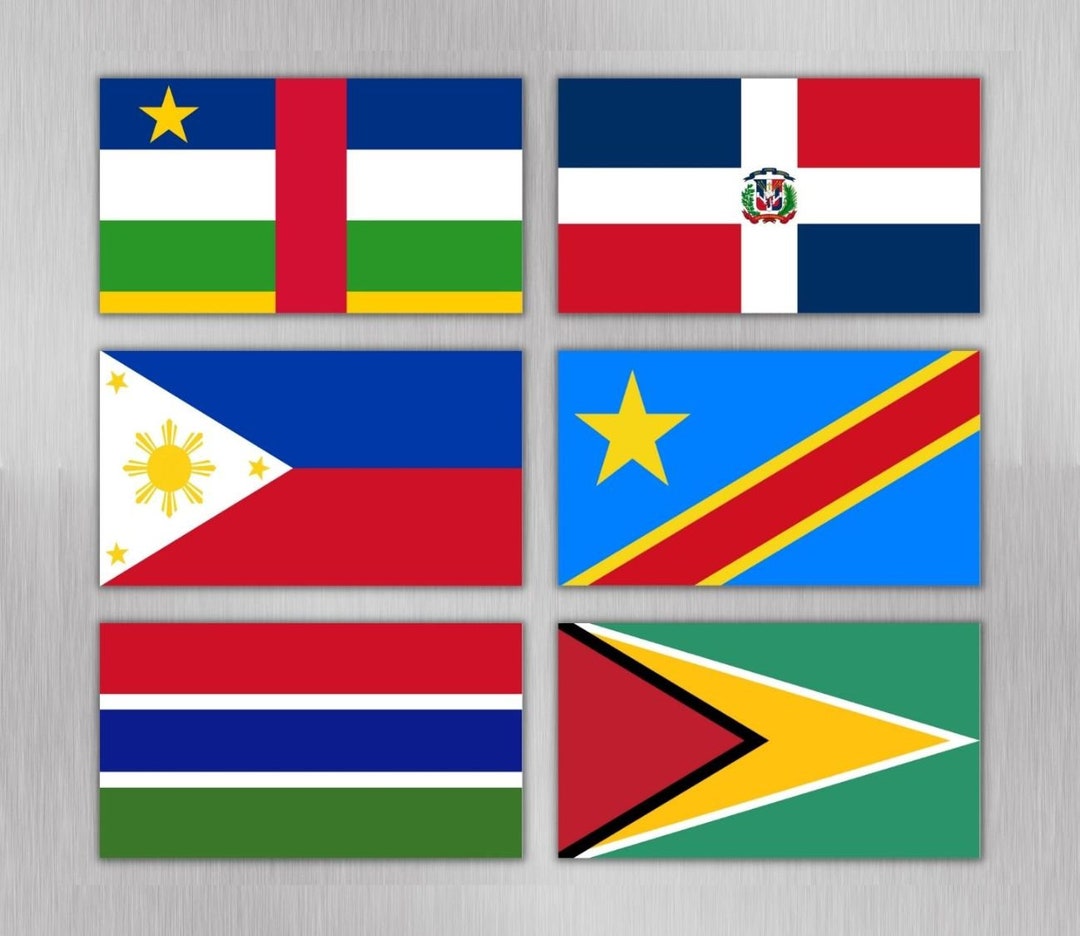 6 Flags Fridge Magnets, Democratic Republic of Kongo, Central African ...