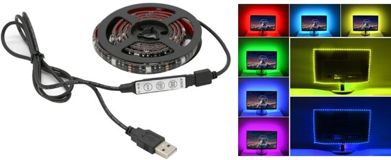 USB RGB LED Strip 3 Button Controller Multicolor Led Strip | Etsy