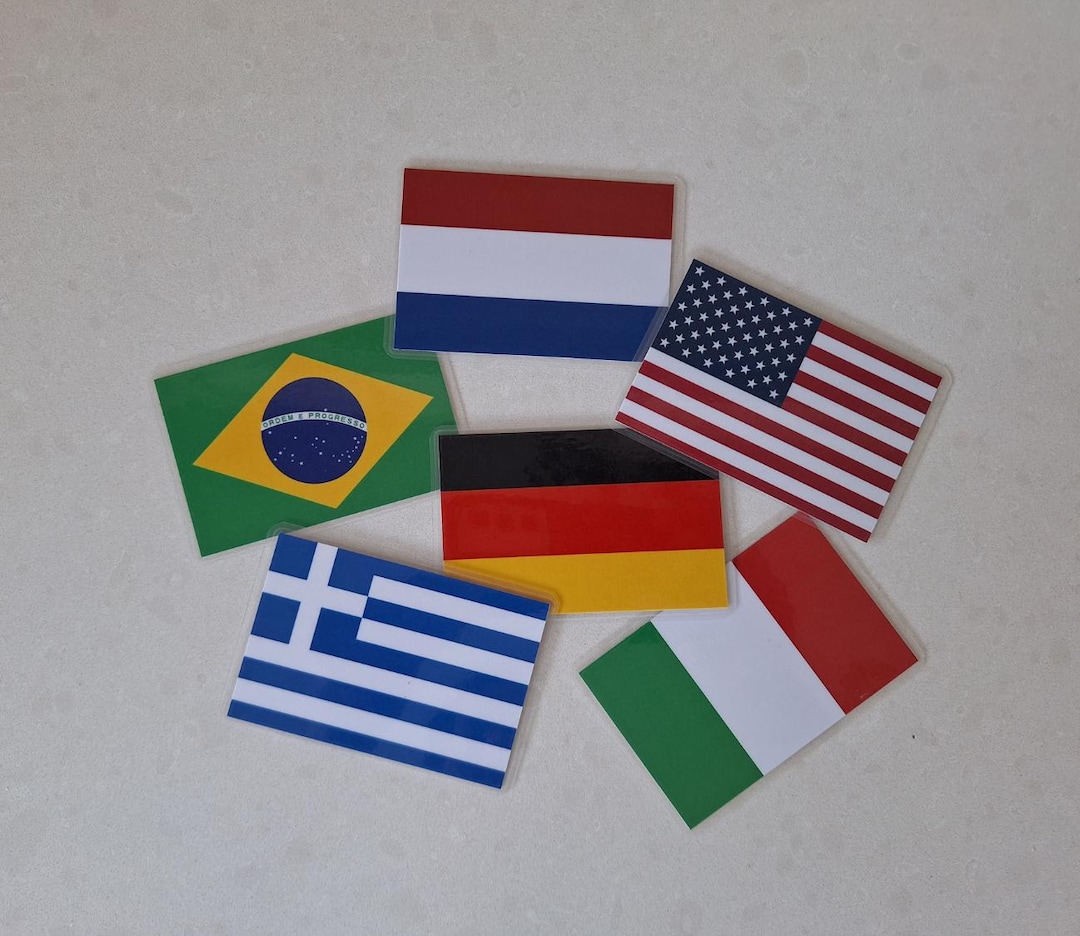 6 Flag Magnets, Personal Choice of Country Flags, Fridge Magnets ...