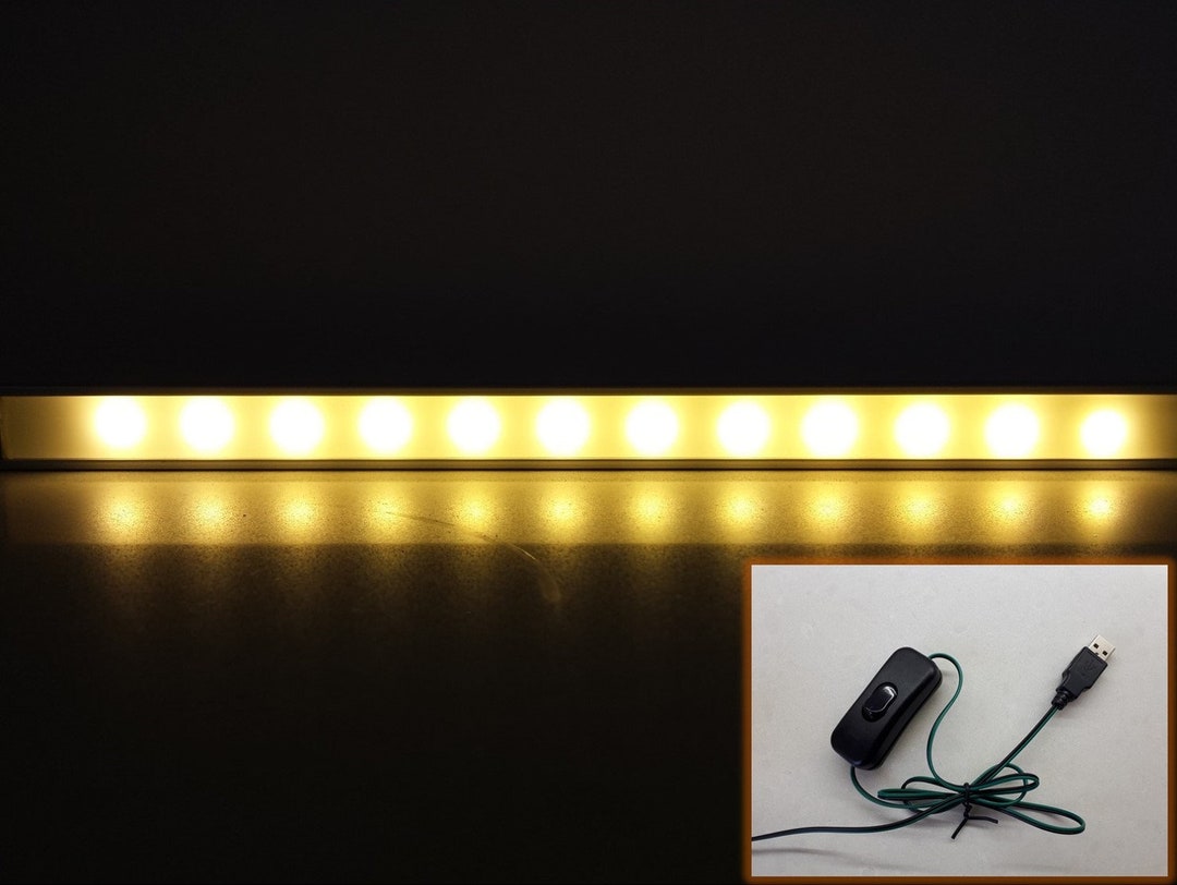 Aluminum Profile USB LED, 30cm, 12inch, Warm White Color Light ...