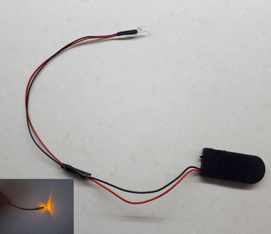 Small Orange LED Battery Operation CR2032, Battery Box, Orange Lighting ...