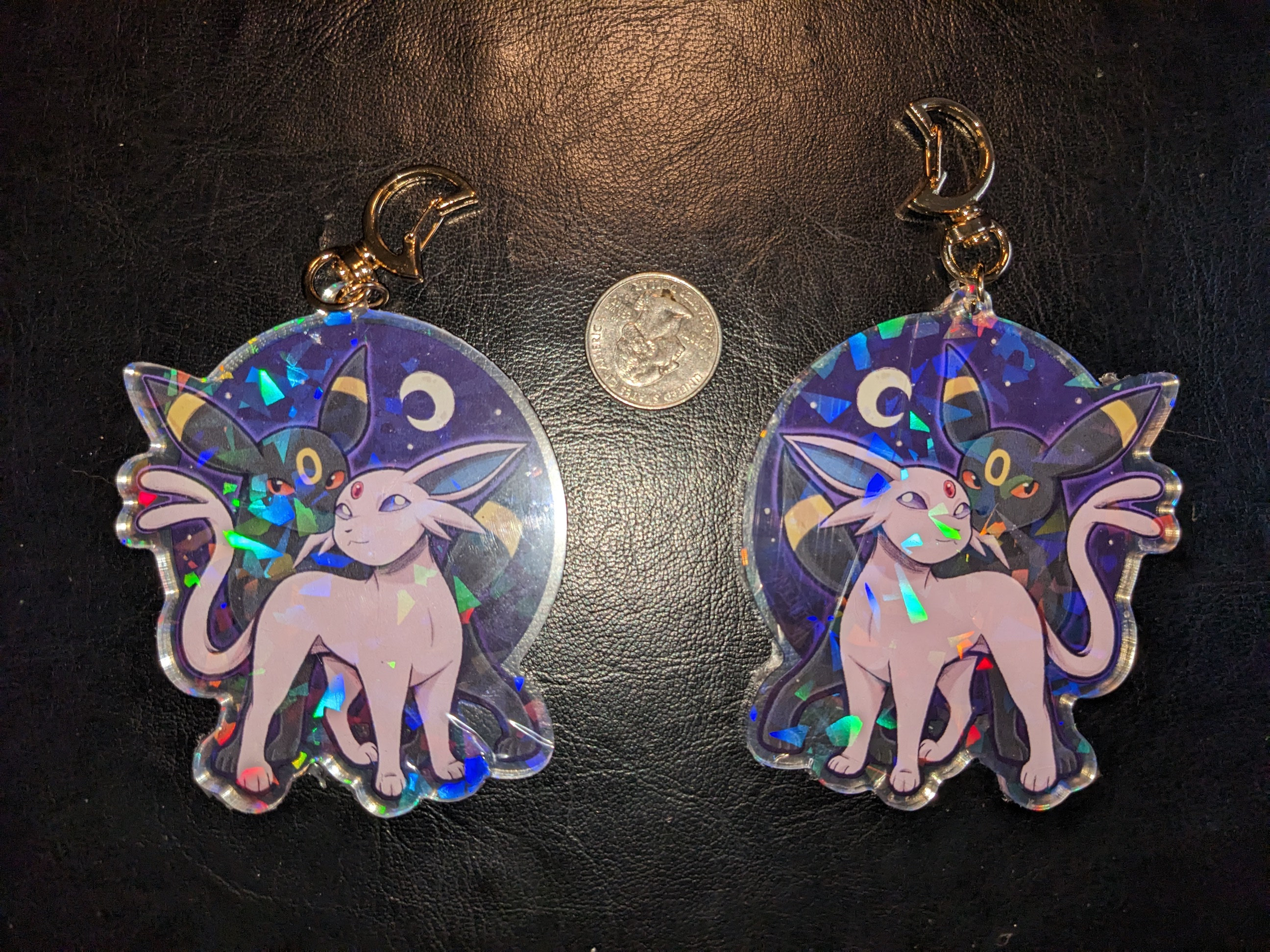 Espeon Umbreon 3.5" Cracked Ice Holo Double-sided Acrylic Keychain - Etsy