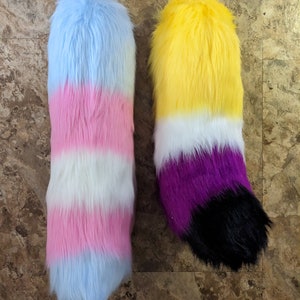 Trans/nonbinary Furry Tails 20 1/2" - 23" (ONLY NONBINARY AVAILABLE) - Etsy