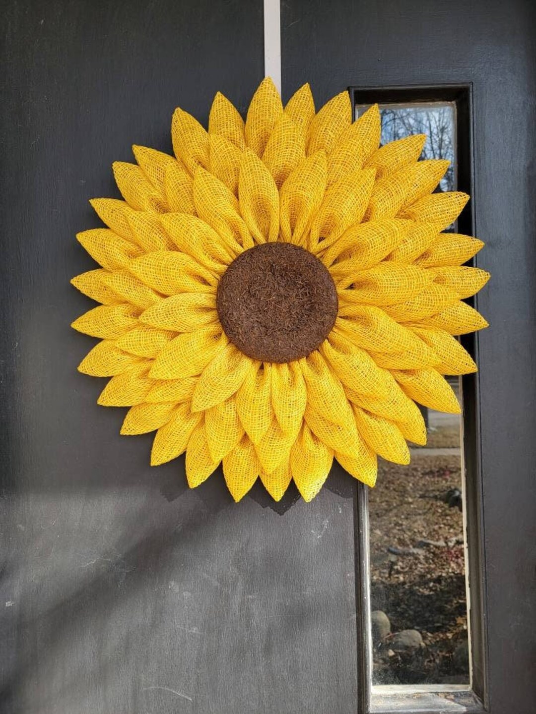 Sunflower Wreath for Your Front Door, Large Yellow Sunflower Door Decor ...