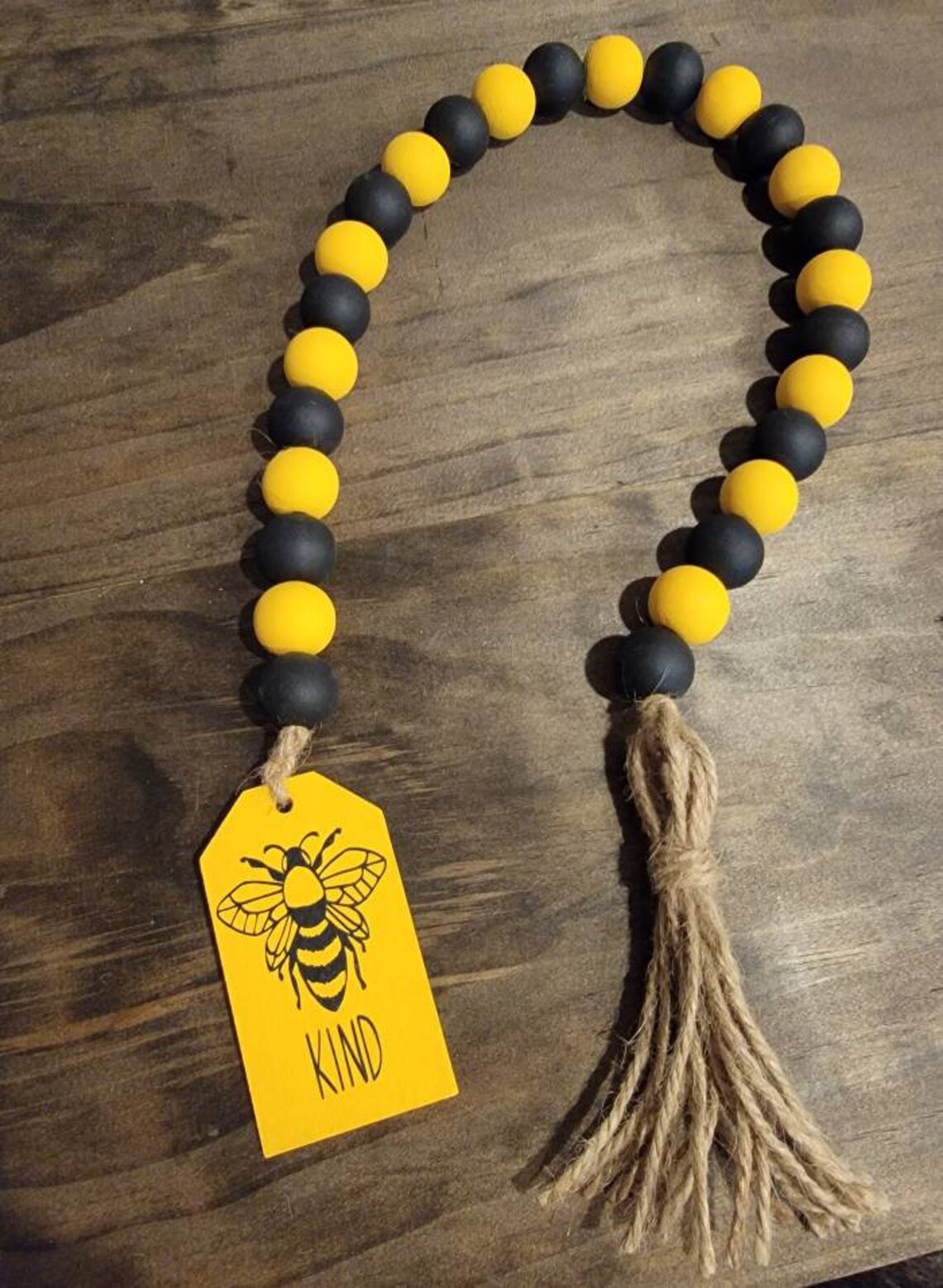 Bee Beads for Tiered Tray, Bee Kind Bead Garland, Bumble Bee Decor, - Etsy