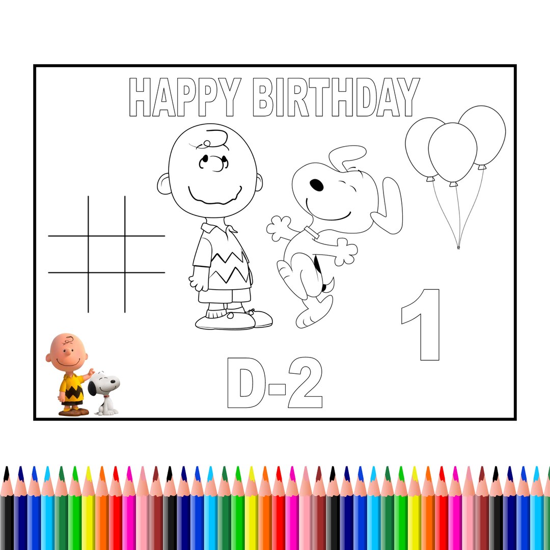 The Peanuts Coloring Placemat Party Activity Sheet Kids Coloring Page ...