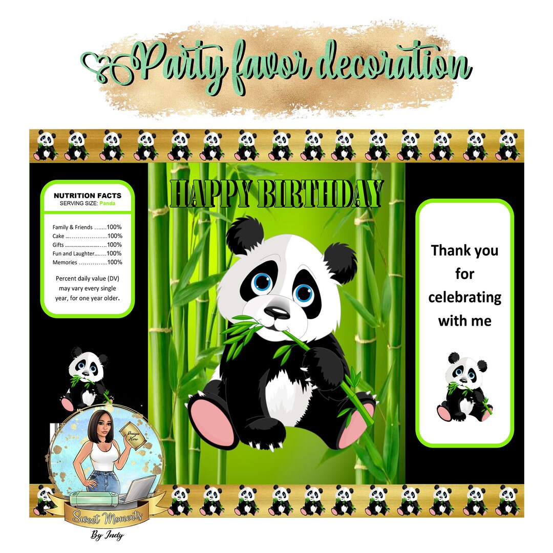 Panda Birthday Custom Chip Bags Panda Birthday Party Favor Chip Bag ...