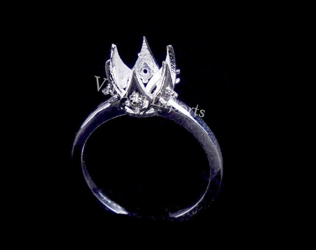 925 Sterling Silver Stamped 8 Mm & 2 Mm Round Shape Solitaire Prong ...