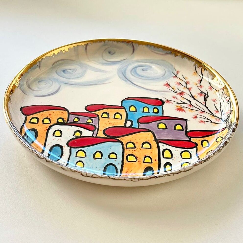 Colorful Plates, Colorful Home Figure on Plate,handmade Unique Gifts - Etsy