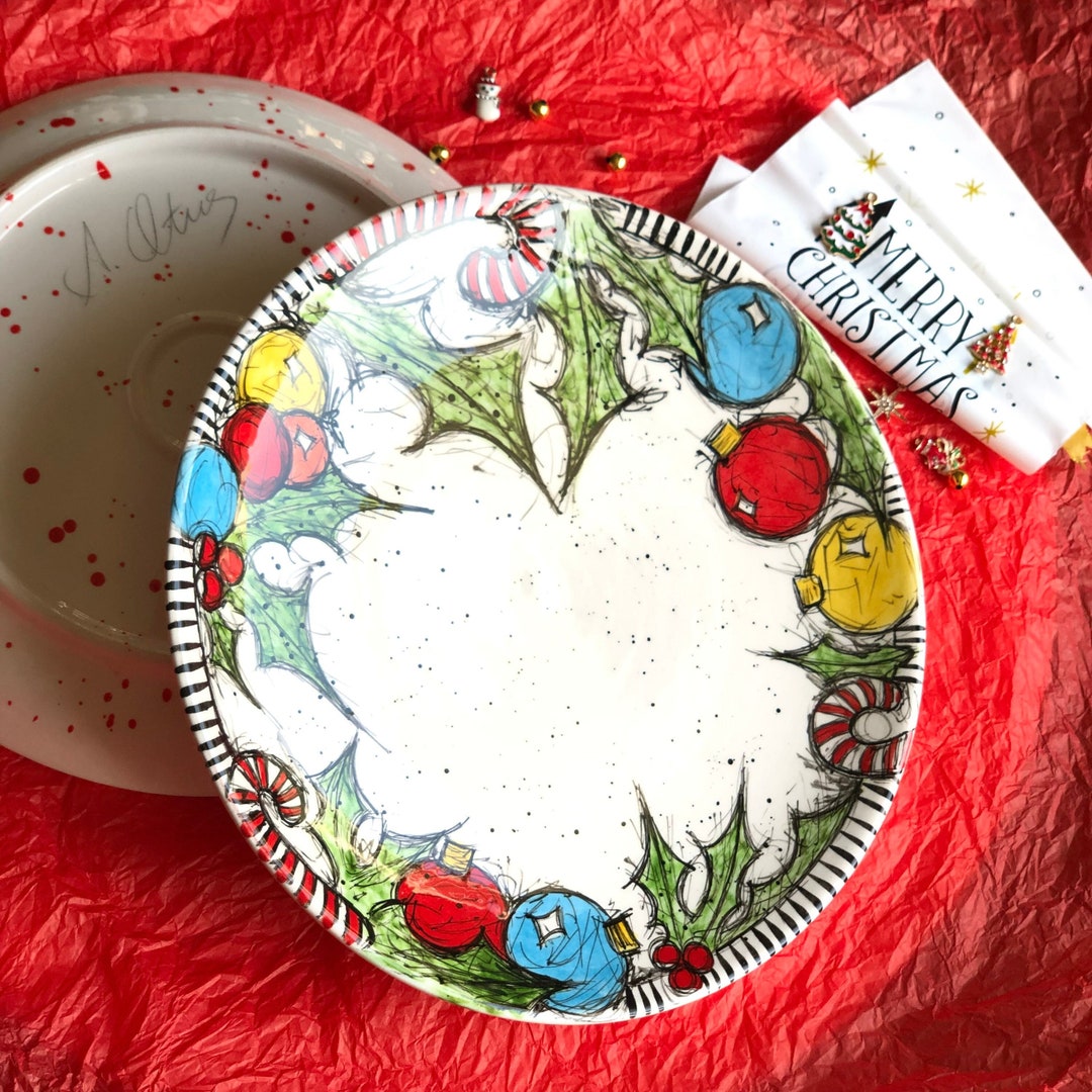 Handmade Ceramic Plates for Special Christmas Decor -elegant and Unique ...