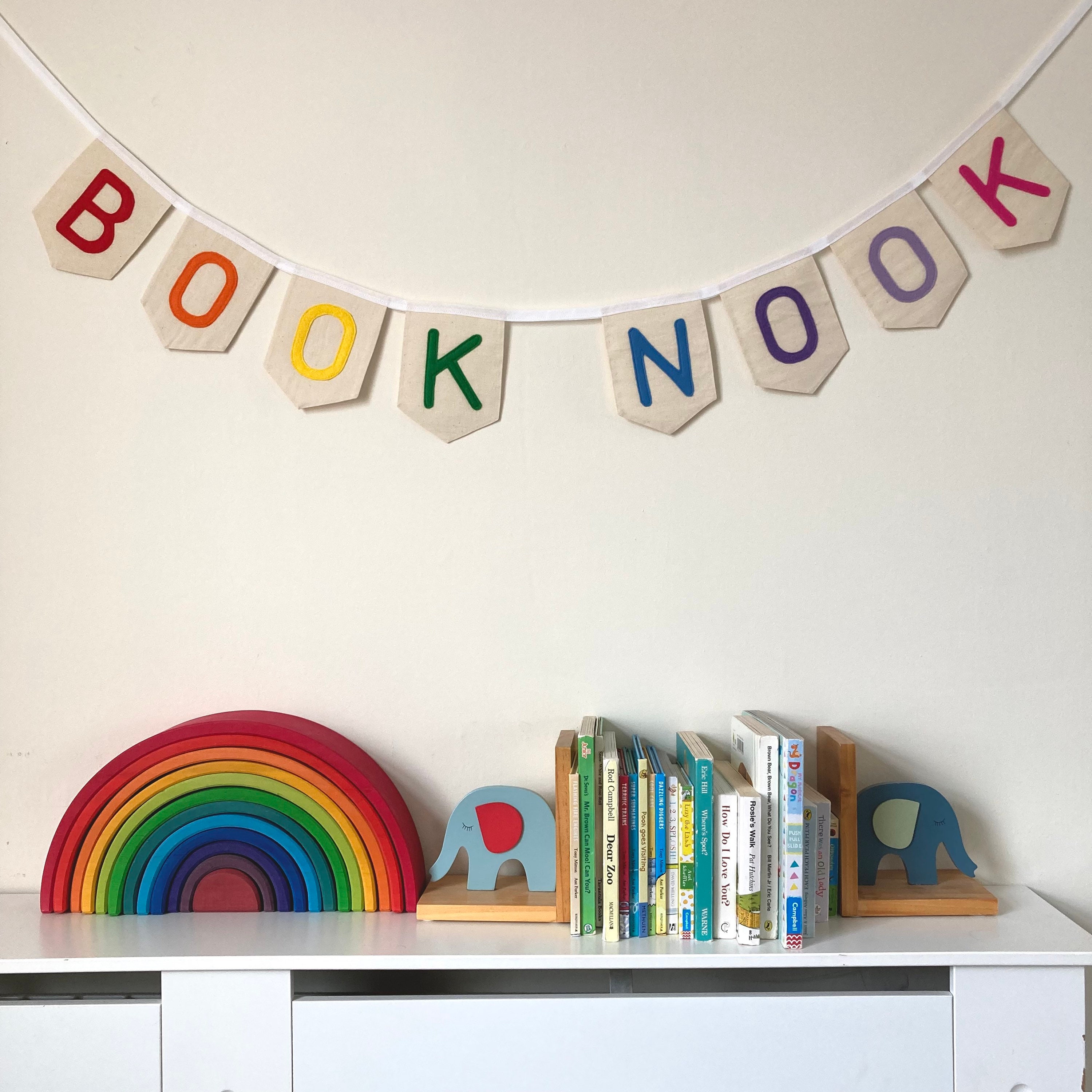Book Corner Reading Corner Book Nook Bunting Organic Cotton | Etsy