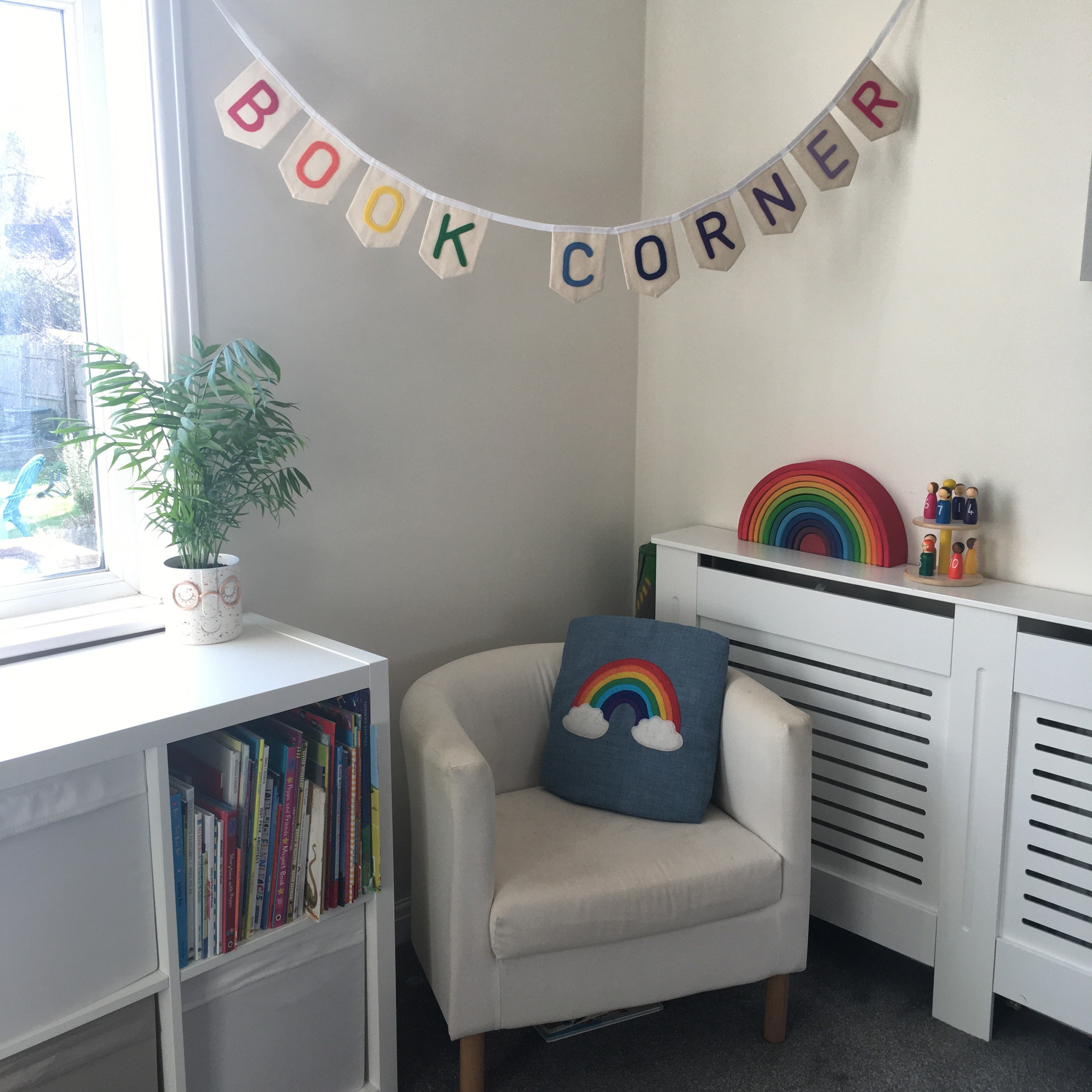 Book Corner Reading Corner Book Nook Bunting Organic Cotton | Etsy