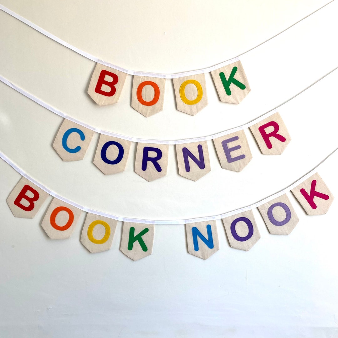 Book Corner, Reading Corner, Book Nook Bunting, School, Playroom ...
