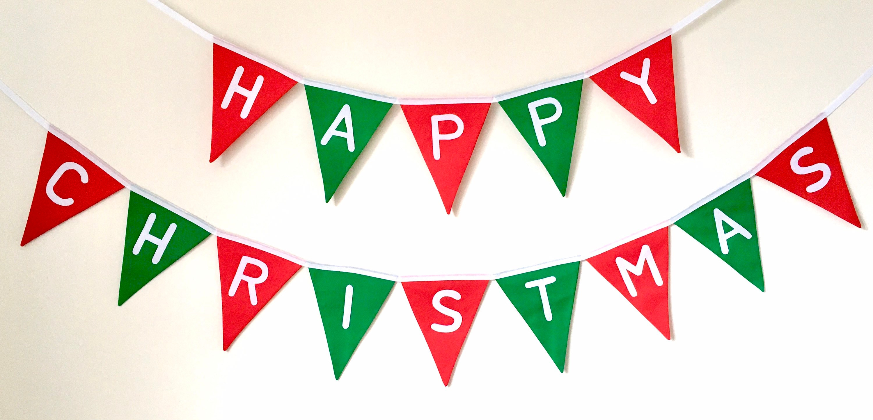 Happy Christmas Merry Christmas Bunting. Red Green or - Etsy UK