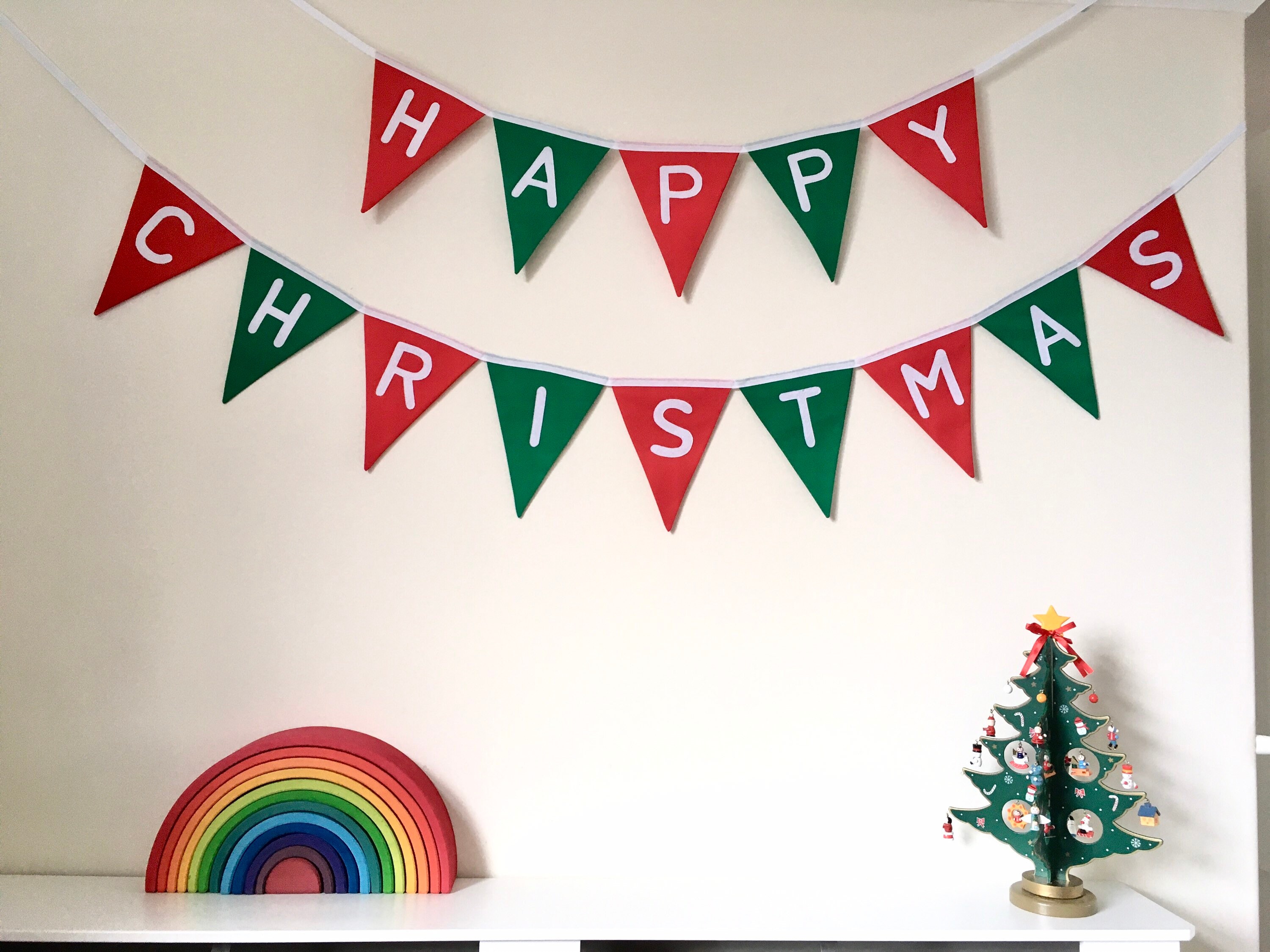 Happy Christmas Merry Christmas Bunting. Red Green or - Etsy UK
