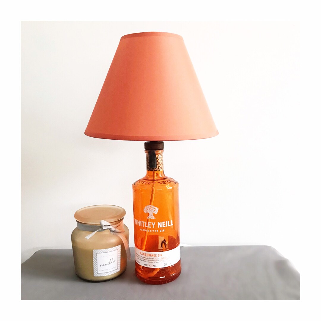 Gin Bottle Lamp Upcycled Glass Table Lamp Art Deco Desk Lamp Upcycled ...