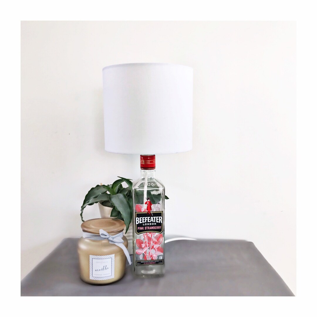 Gin Bottle Lamp Glass Bottle Lamp UK Industrial Table Lamp New Home Gin ...