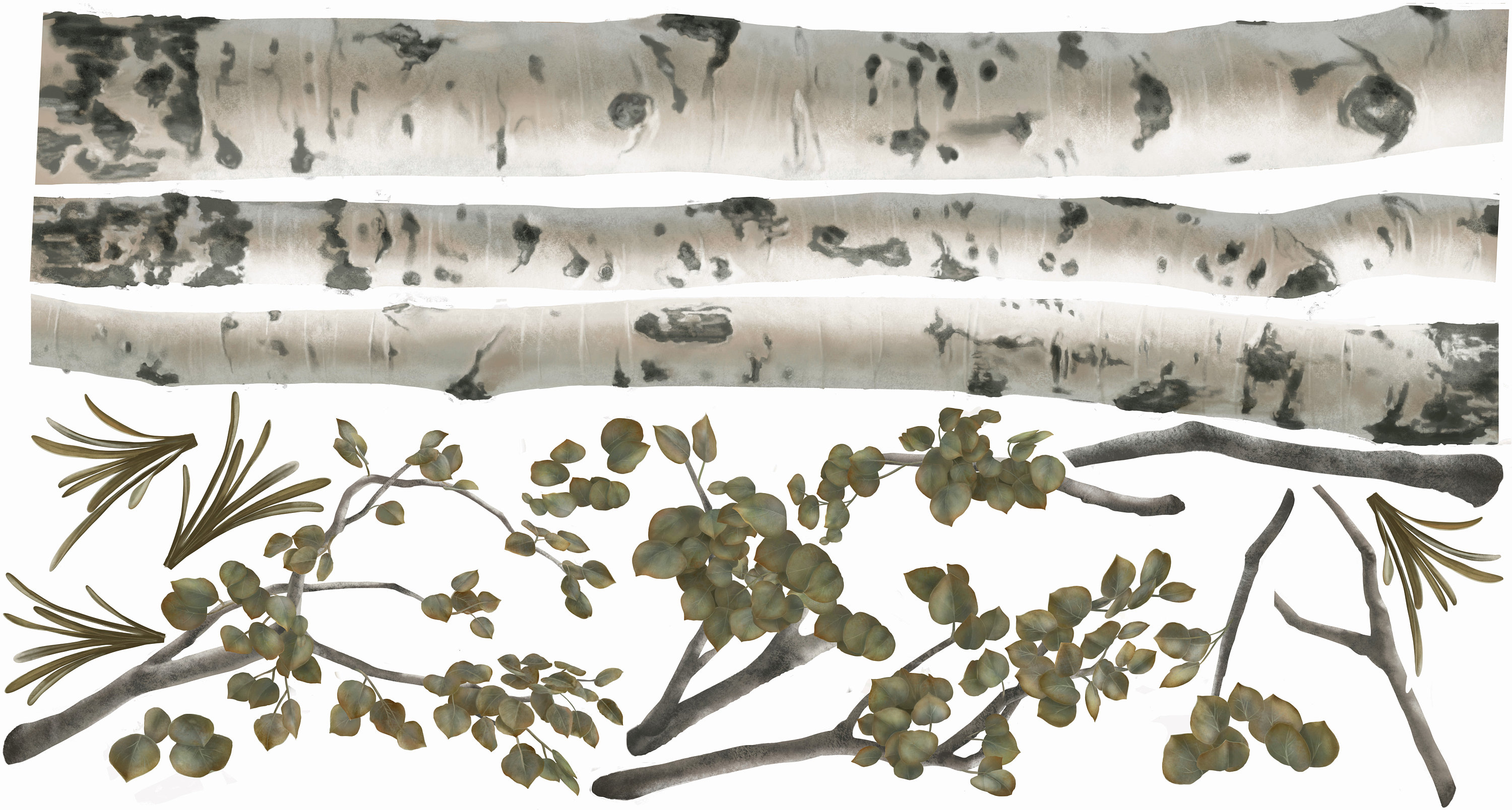 Peel and Stick Aspen Trees Woodland or Forest Wall Decals - Etsy
