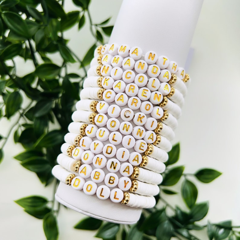 Handmade Hen Party Bracelets: Bride & Bridesmaid Clay Bead Bracelet ...