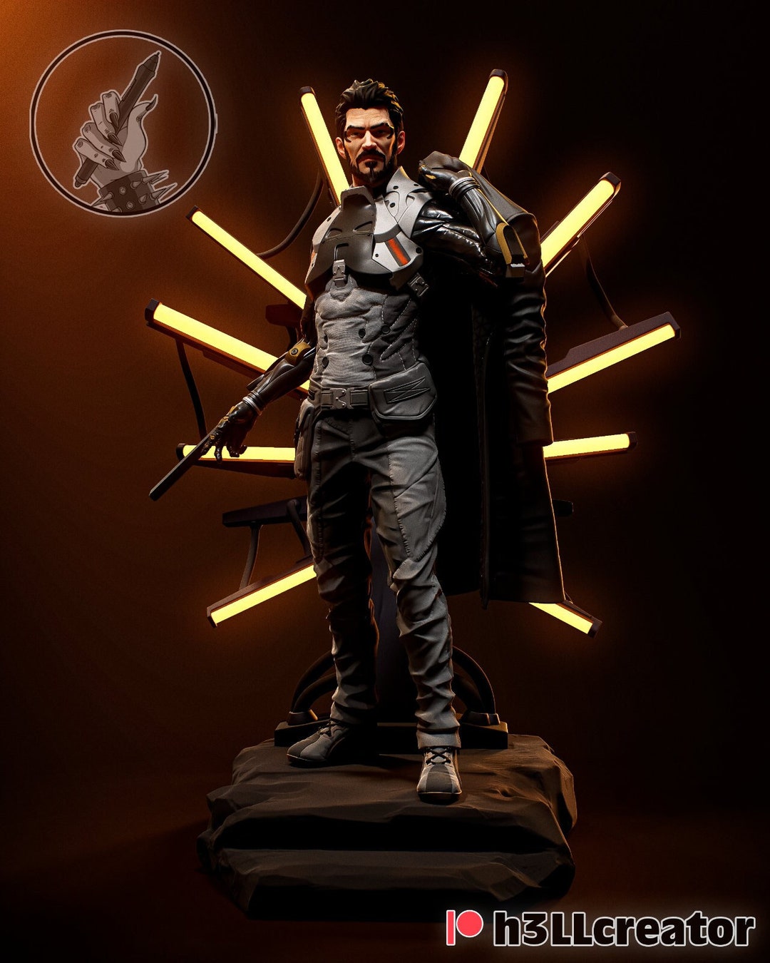 3D Printed Adam Jensen Worldwide Free Shipping - Etsy