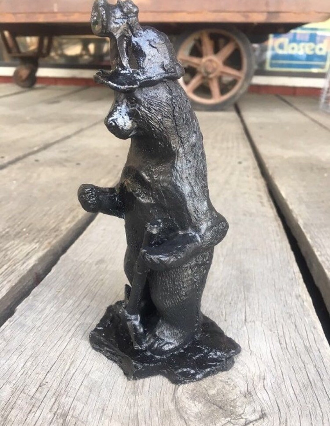 Handcrafted Coal Miner Bear Made From Coal by Kentucky - Etsy