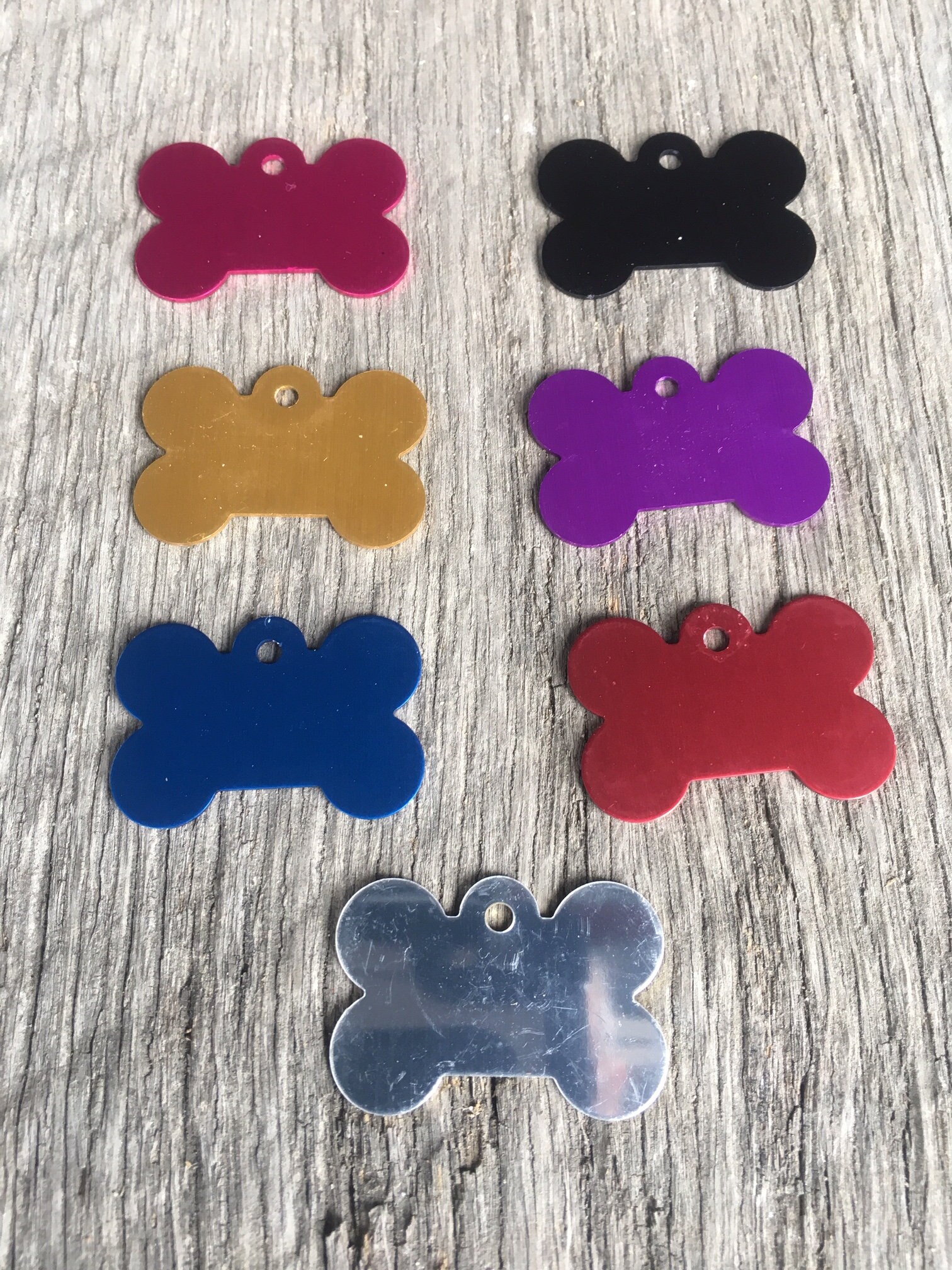 Personalized Diamond Engraved Large Metal Bone Pet ID 2 Side Engraving ...