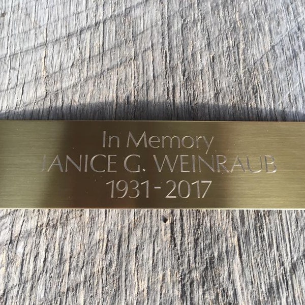 Memorial Bench Plaque - Etsy