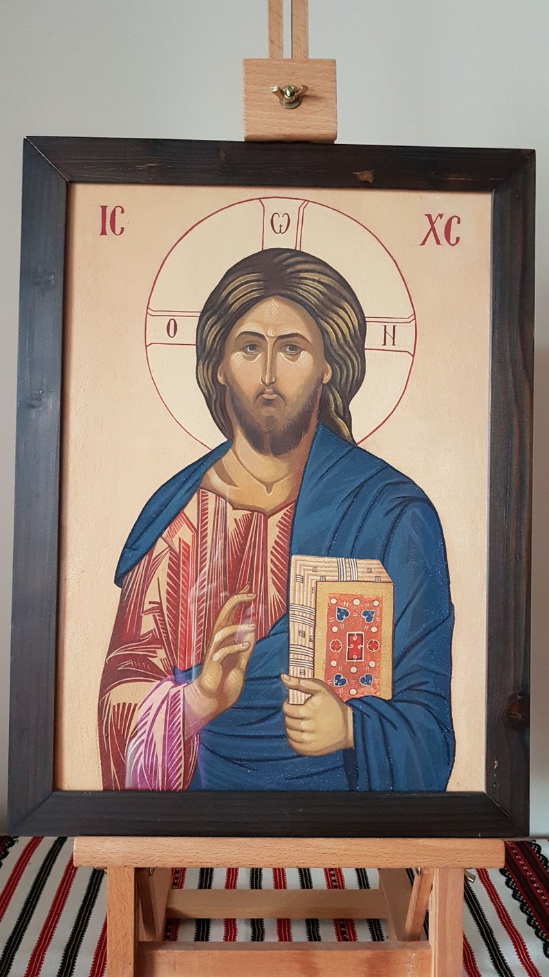 Icoana Ortodoxa, Iisus Hristos, Orthodox Icon, Jesus Christ, Handmade ...