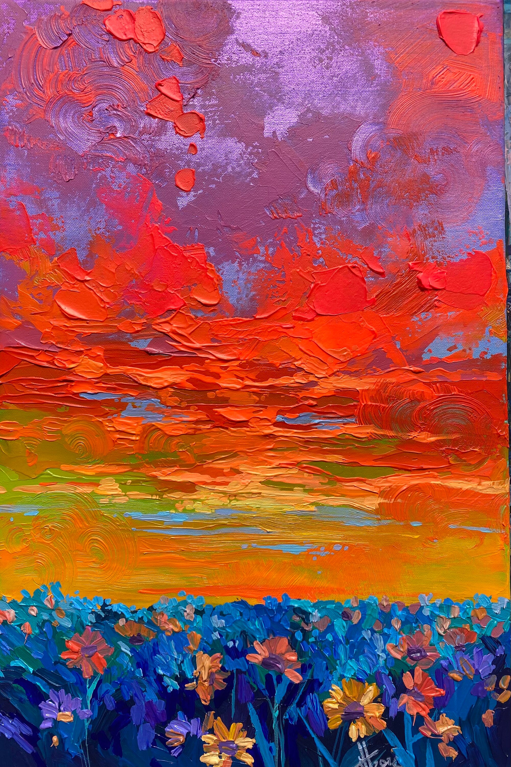 Sunset Over a Sunflower Field - Etsy