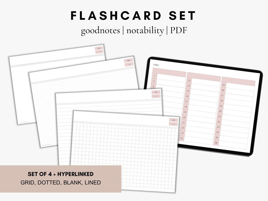 Digital Flashcards, Studycards, Writing Template , Customisable PDF, Study System Cards, Instant ...
