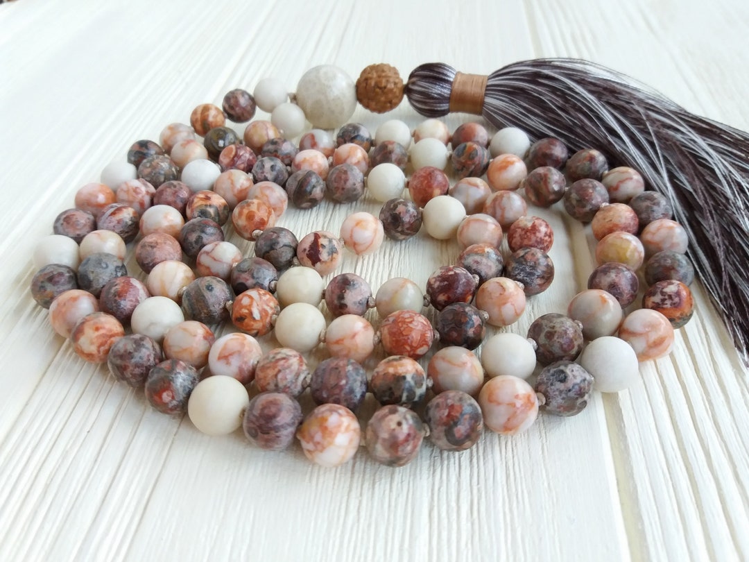 Jasper Mala Beads Japa Mala 108 Hand Knotted Mala Necklace - Etsy